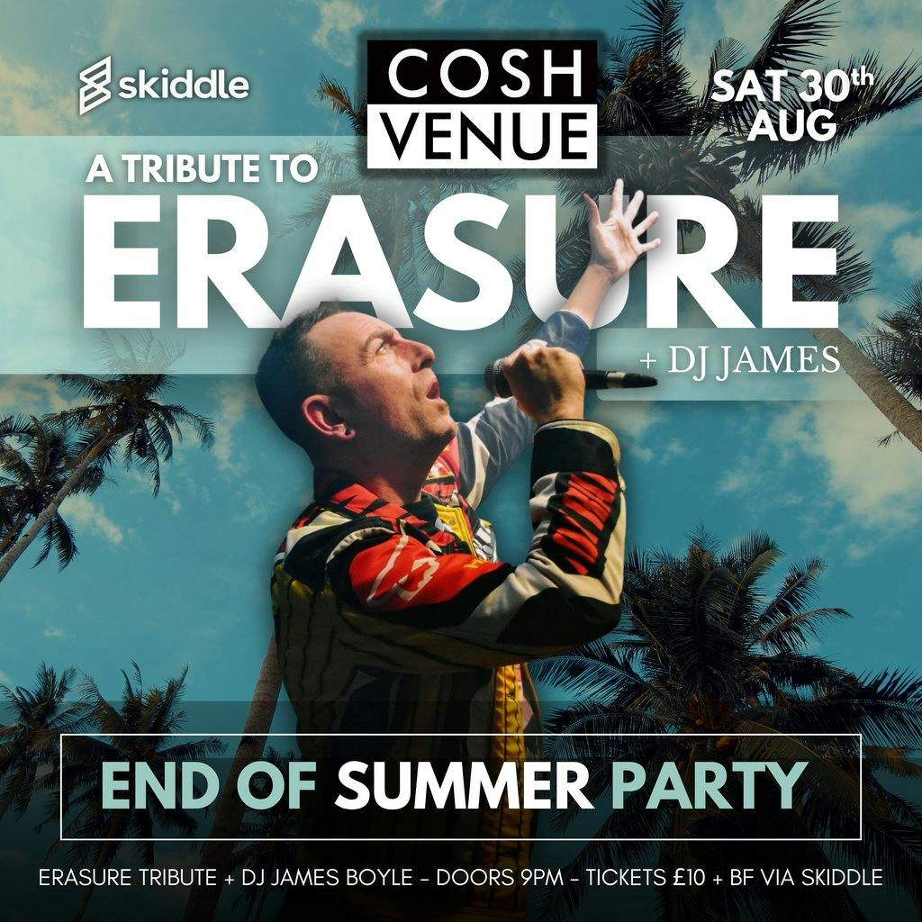 End of Summer Party: Erasure Tribute at the Cosh Venue | The Cosh Bar ...