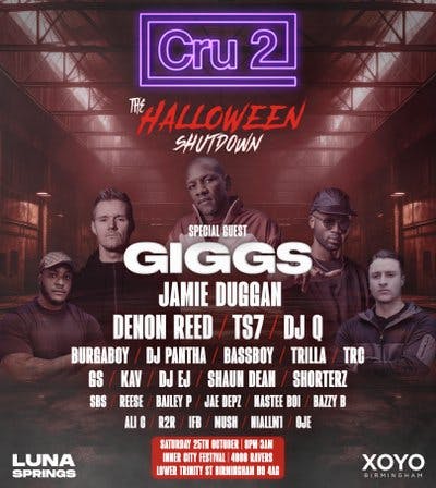 Tickets: Cru2: The Halloween Shutdown | Digbeth Arena Birmingham Sat 25 ...