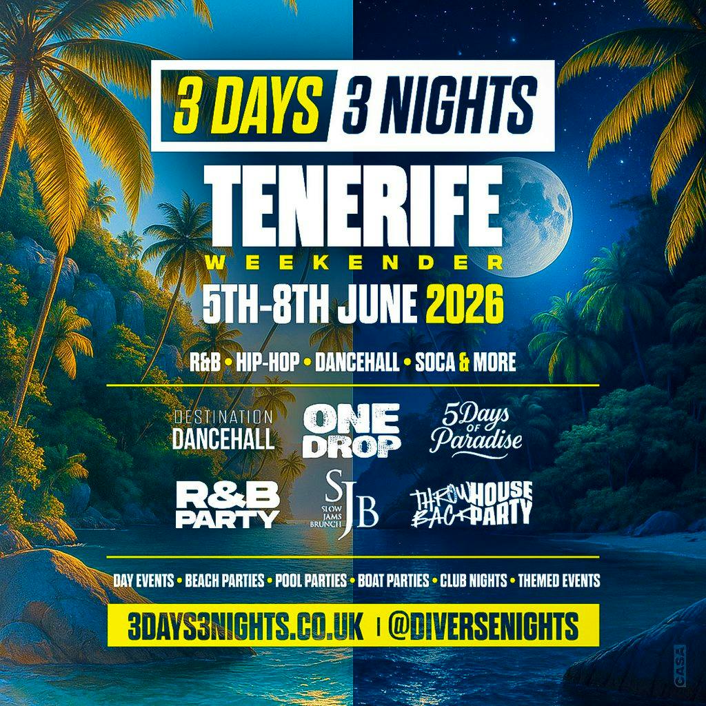 Tickets: 3 Days 3 Nights - Tenerife 2026 | Costa Adeje Tenereife Fri 05 ...