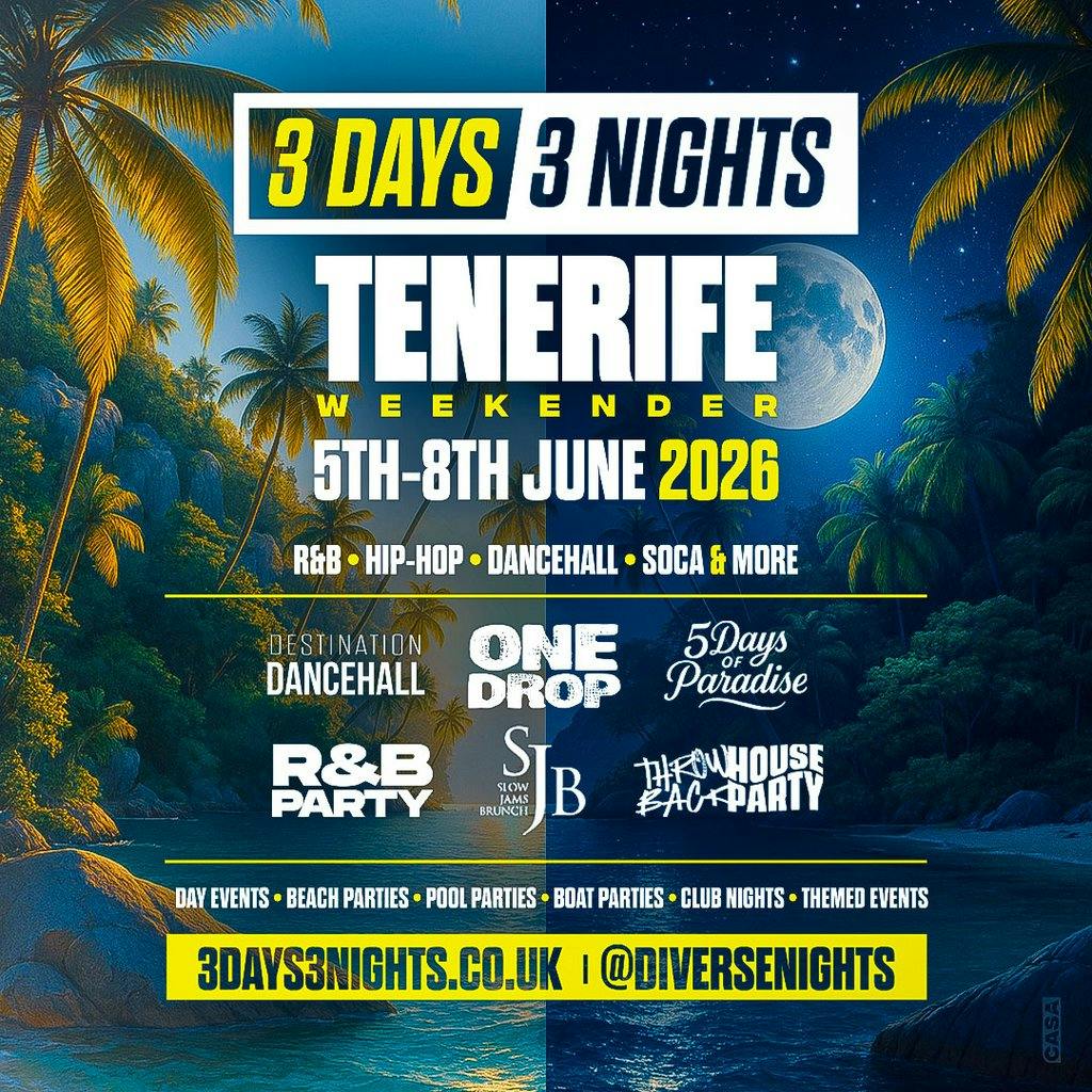 Tickets: 3 Days 3 Nights - Tenerife 2026 | Costa Adeje Tenereife Fri 05 ...