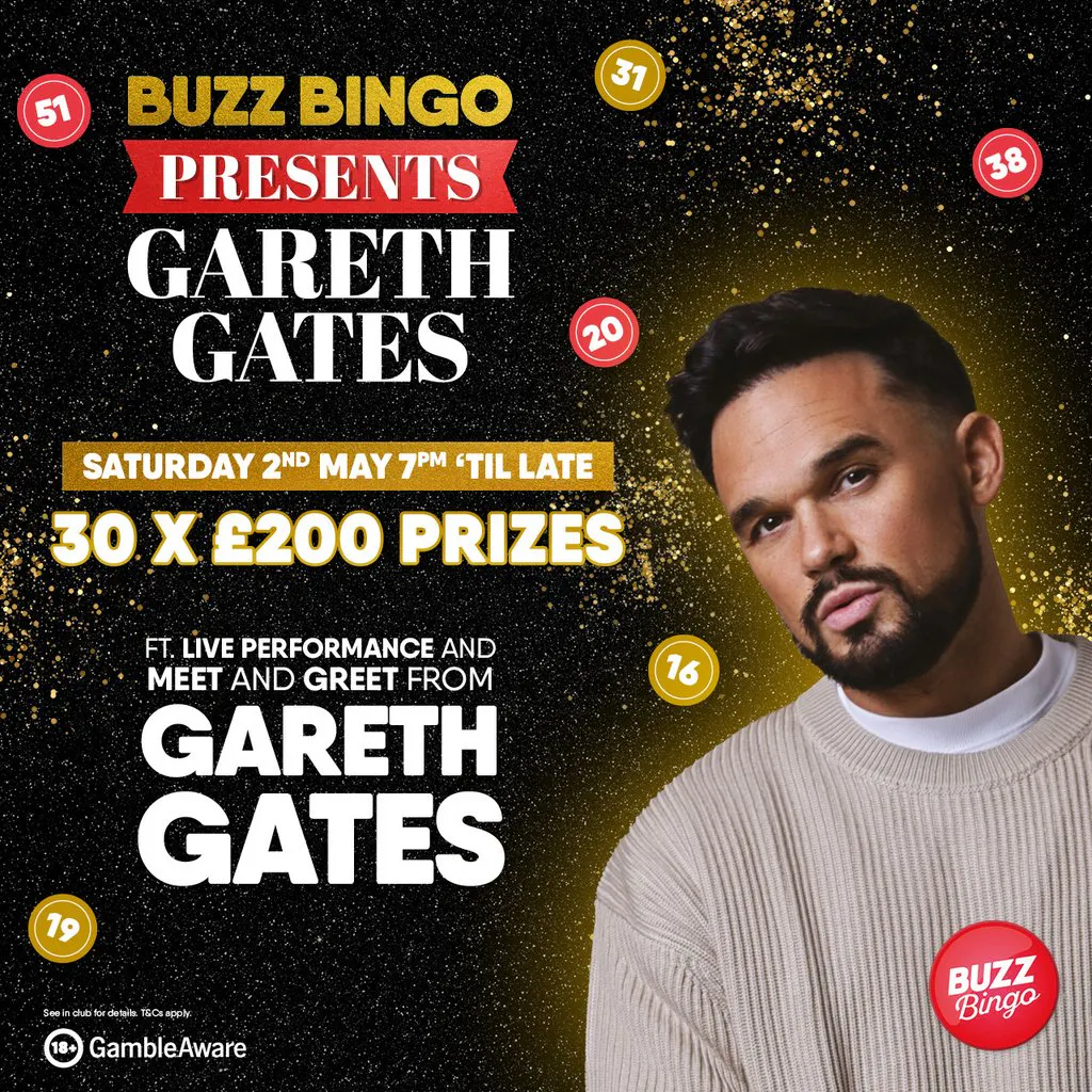 Gareth Gates - Buzz Bingo Feltham 02/05/2026 | Buzz Bingo Feltham ...