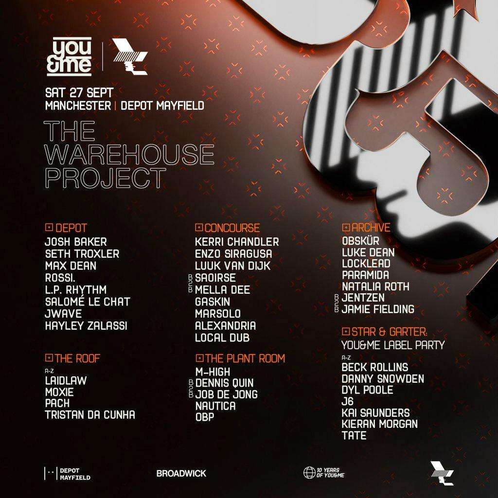 You&Me 10th Birthday | Depot Mayfield Manchester Sat 27 September 2025