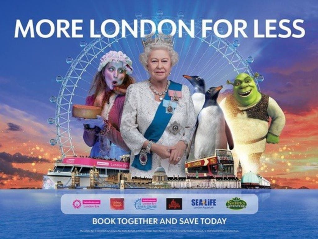 Tickets: London Eye + Sea Life London + Shrek's Adventure - 3 Way Multi ...