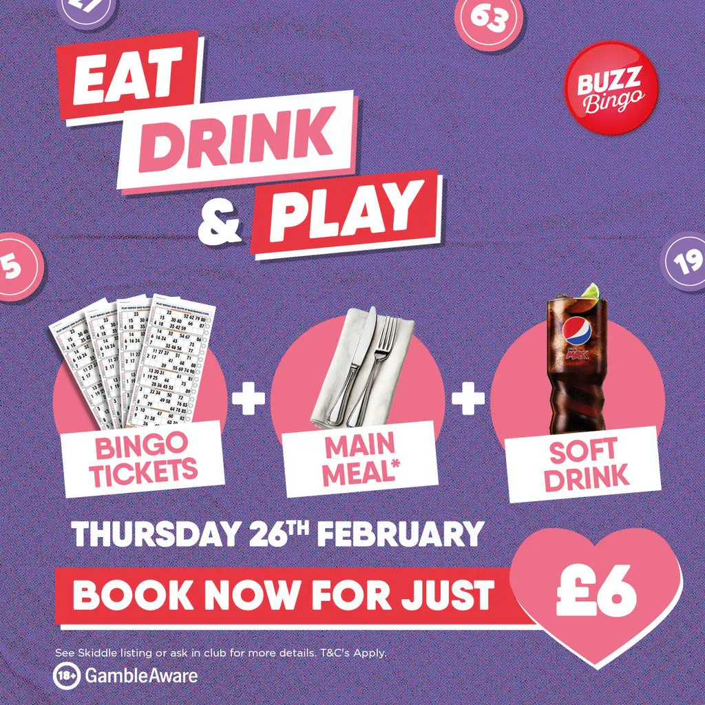 Eat, Drink & Play - Buzz Bingo Burnley 26/02 | Buzz Bingo Burnley ...