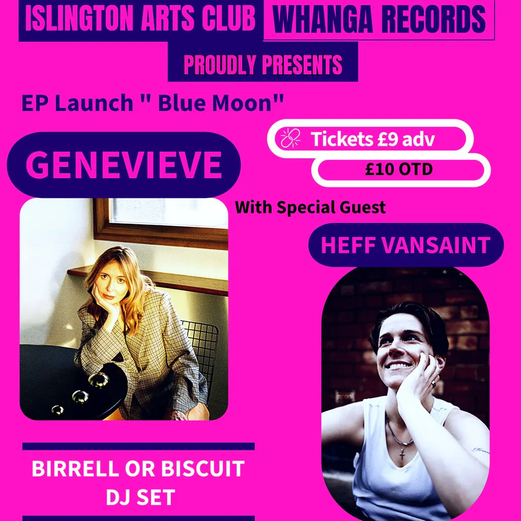 Whanga Records presents Genevieve EP Launch Blue Moon | Islington Arts ...